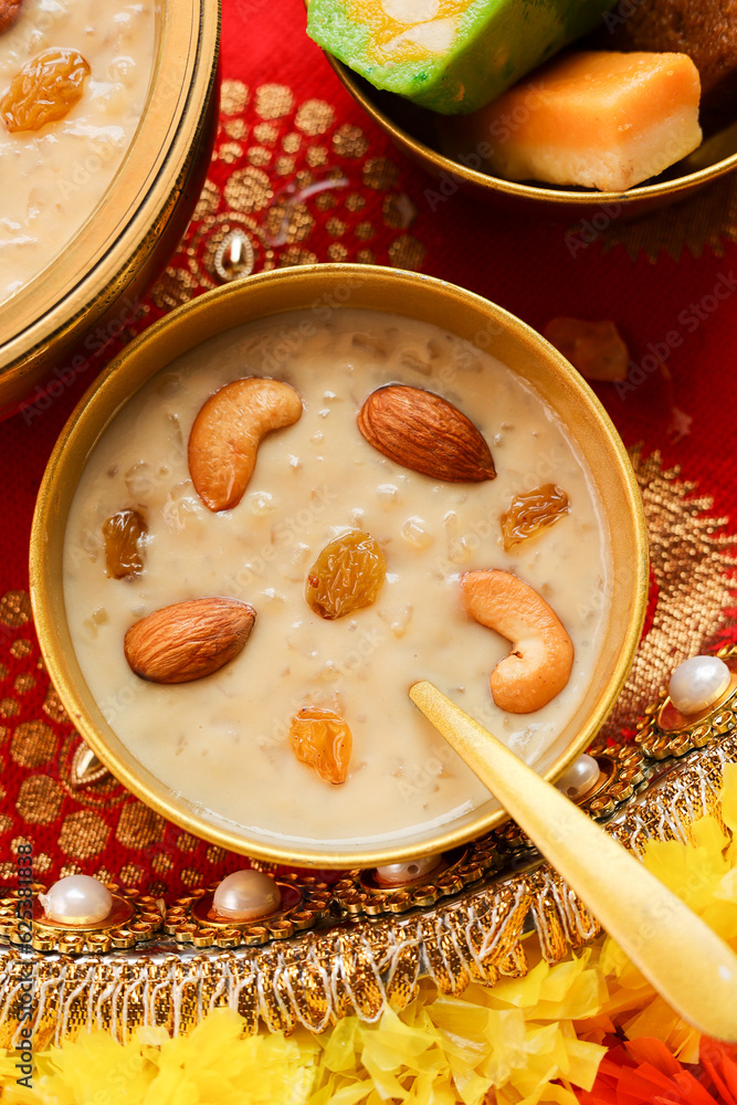 Rice Kheer Indian Sweet Payesh. Kerala Onam Payasam Palada Phirni ...