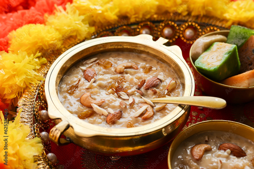 Rice Kheer Indian Sweet Payesh. Kerala Onam Payasam Palada Phirni ...
