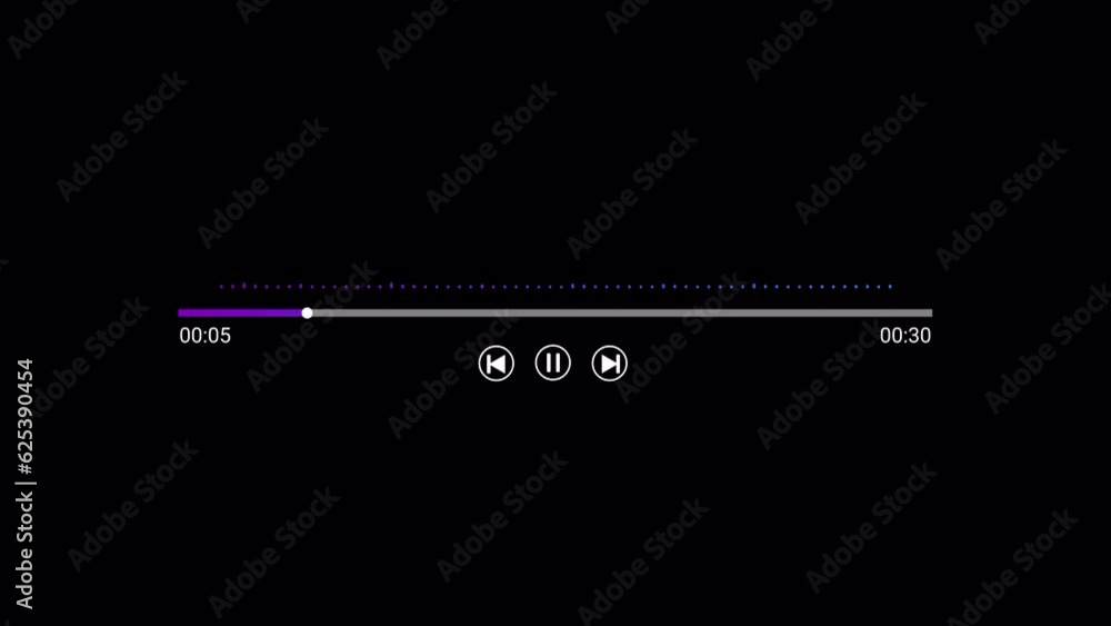 Music player scroll bar button with audio reactor, Music timeline or ...