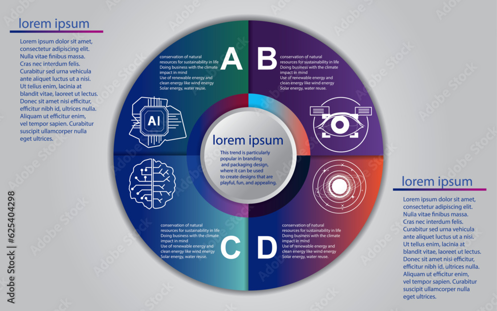 4 science circle templates, graphic templates, infographic design ...