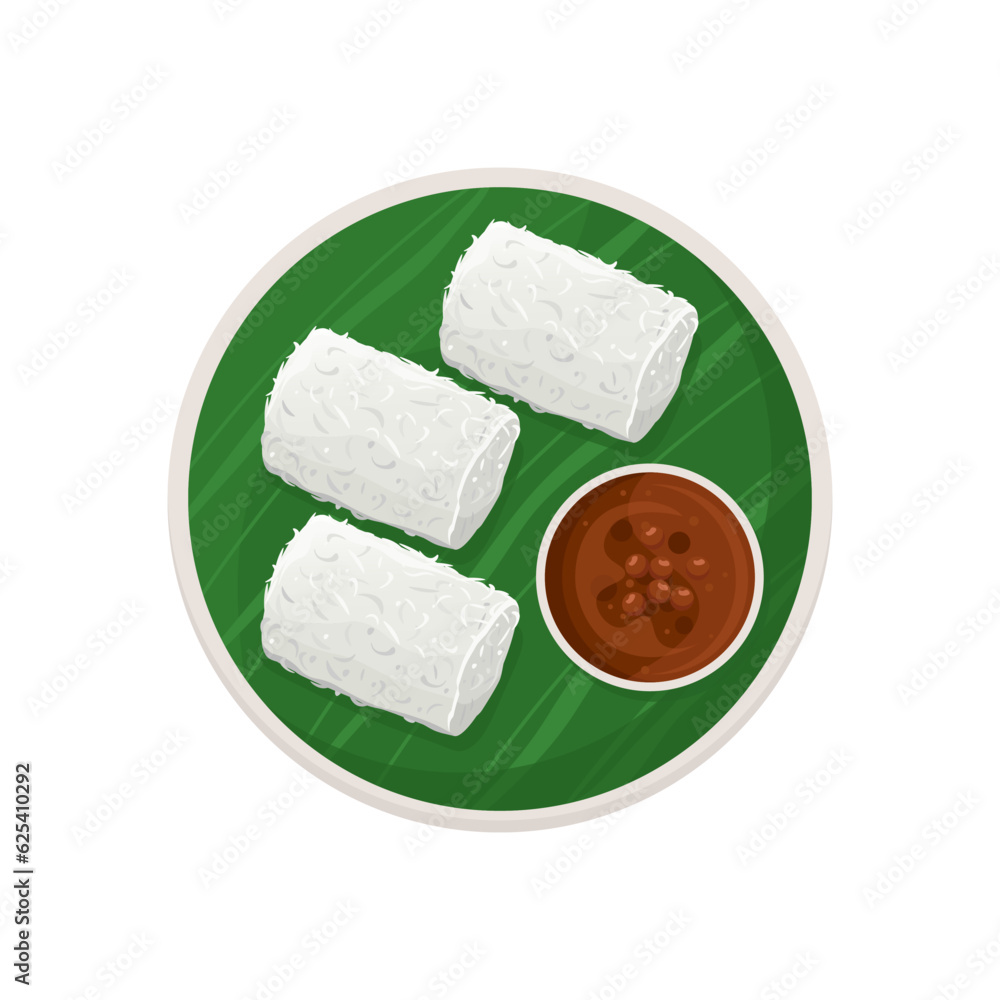 Puttu (steamed rice flour and coconut) is a popular breakfast dish of ...