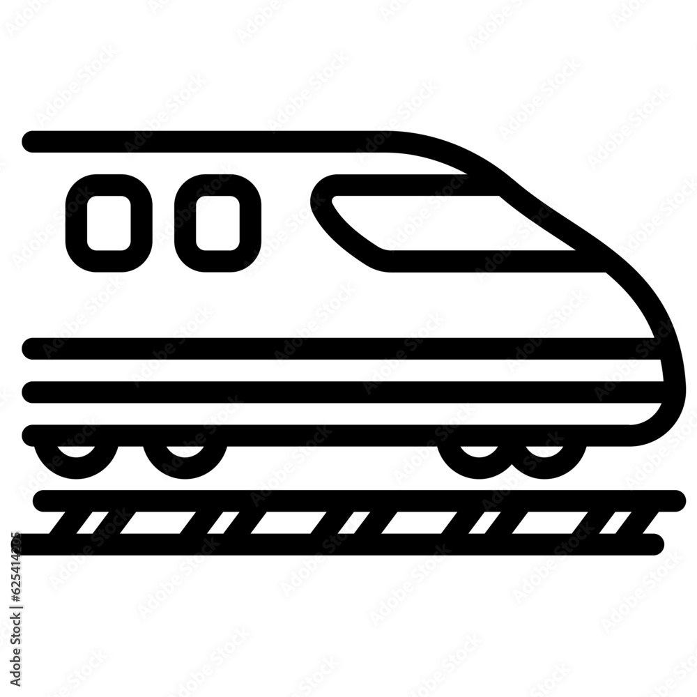 Train outline icon. Transportation illustration for templates, web ...