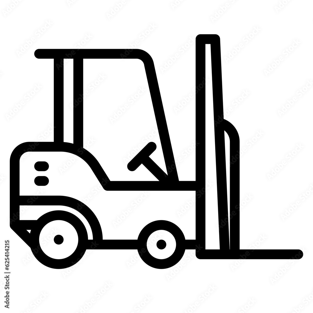 Forklift outline icon. Transportation illustration for templates, web ...