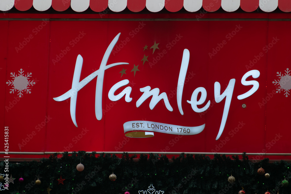 Picture of logo of Hamleys a leading toy maker company. Reliance ...