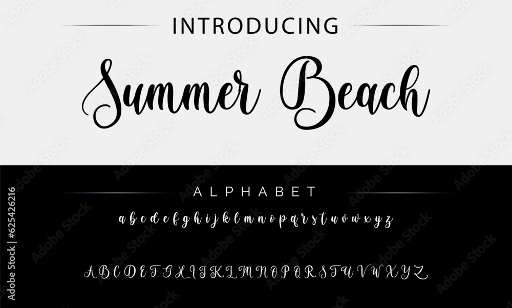 Summer Beach signature Font Calligraphy Logotype Script Brush Font Type ...
