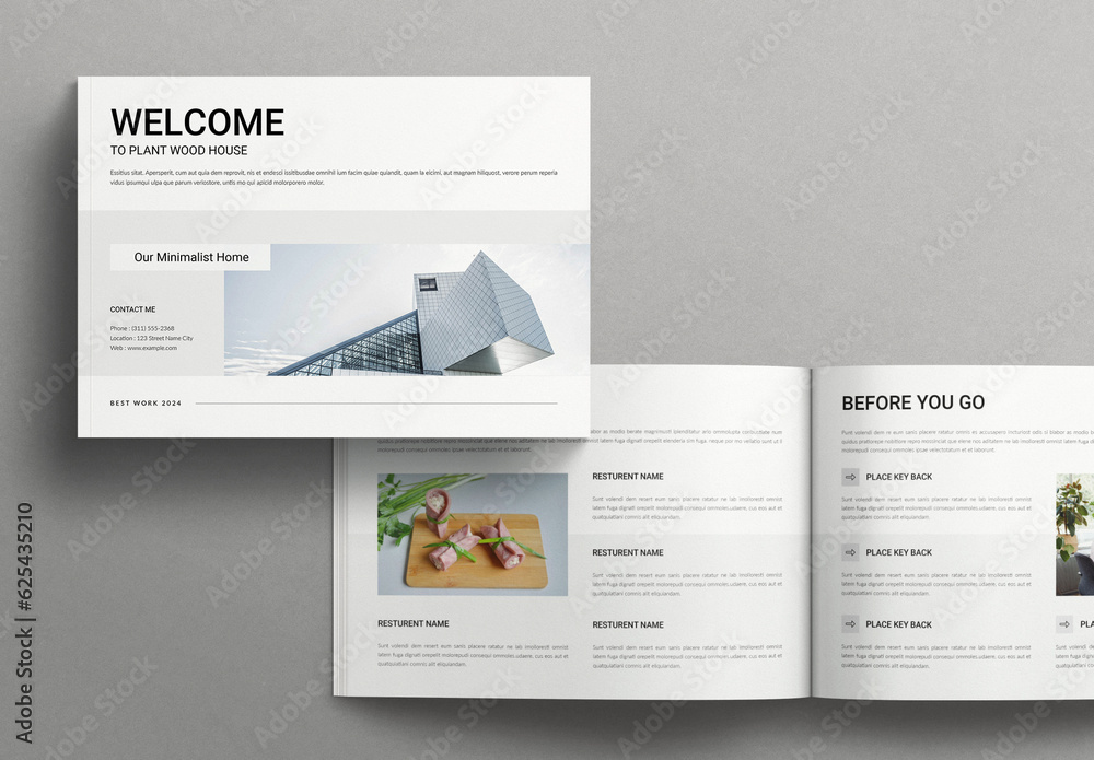 Welcome Book Template Magazine Layout Landscape Stock 템플릿 | Adobe Stock