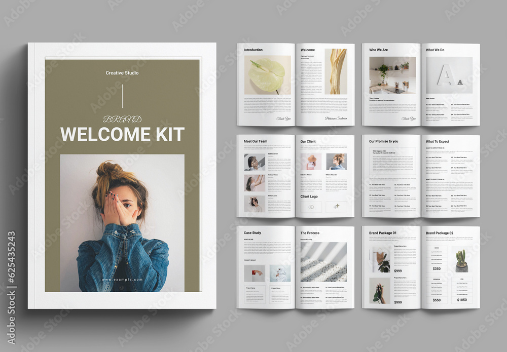 Welcome Kit Template Magazine Layout Stock Template | Adobe Stock