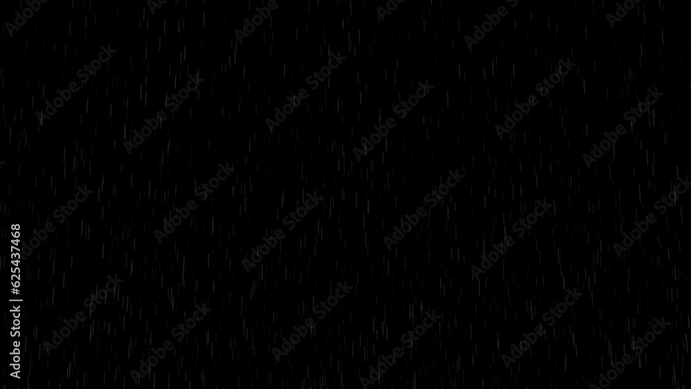 4K Rain Drops Falling effect on black background, rain with light ...