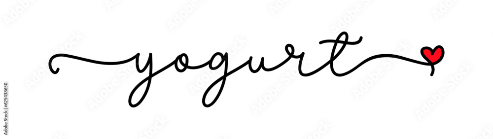 Yogurt. Food vector logo word. Design for t-shirt, poster, banner, menu ...