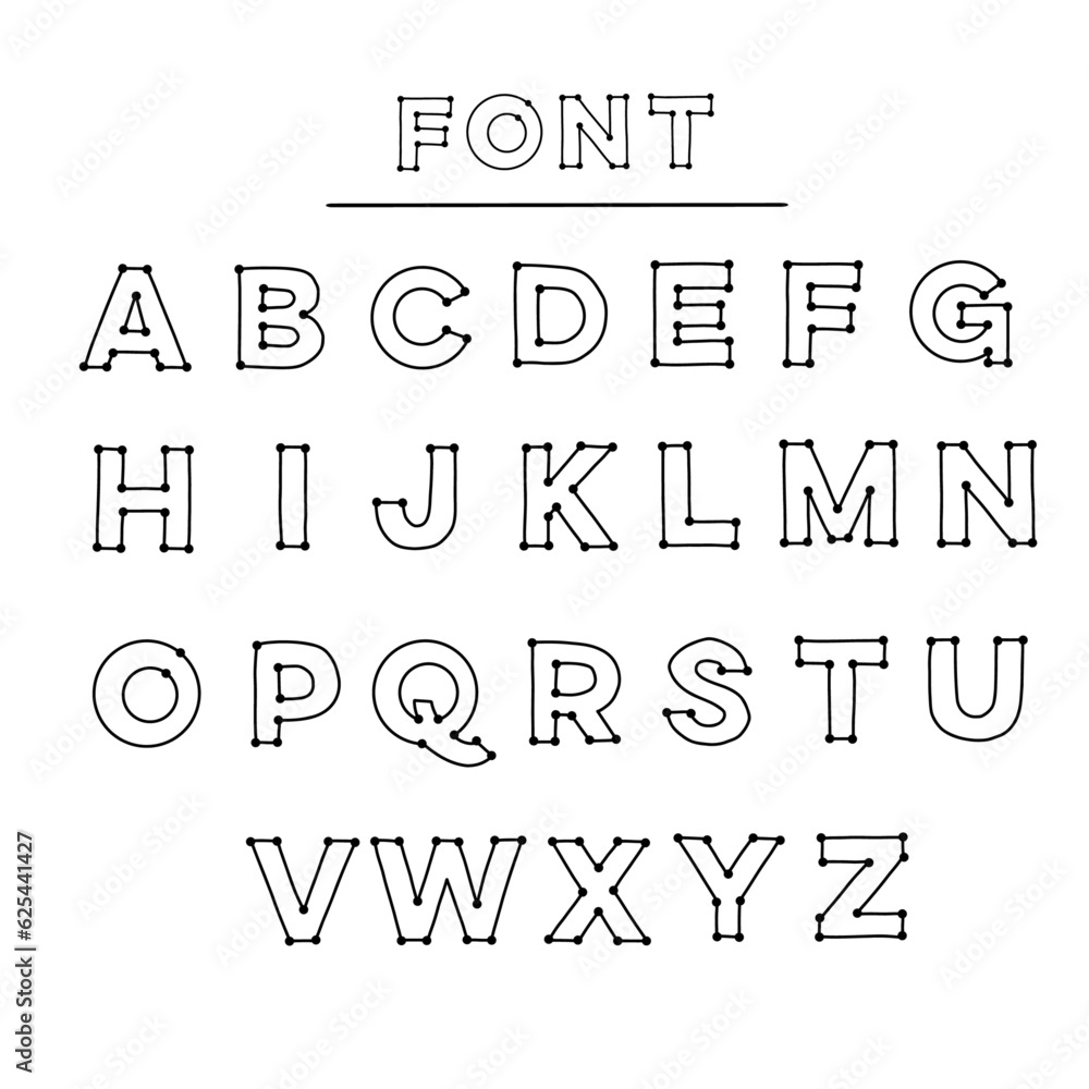 Font a to z alphabet outline design vector illustration Stock Vector ...