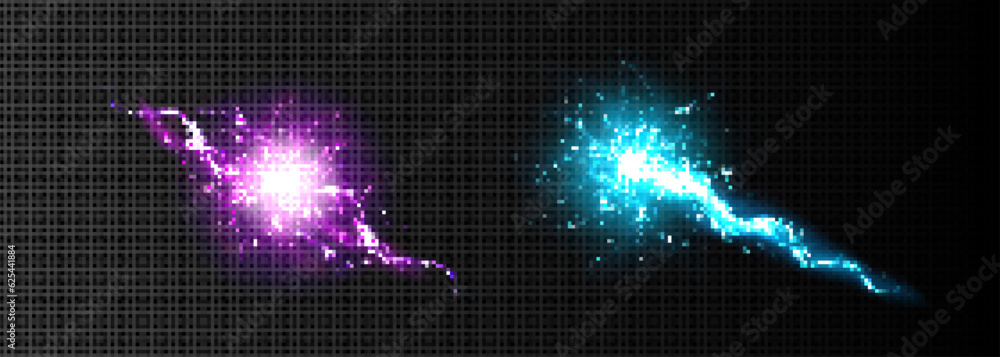 Electric lightning energy ball discharge vector. Thunder circle ...