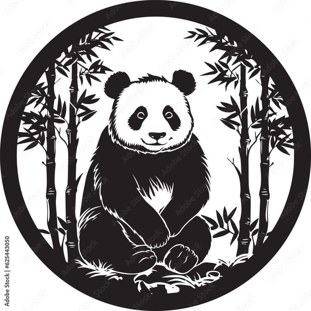 Panda Bear Baby Animal Sign Vector Graphic Silhouette Shape Clipart ...