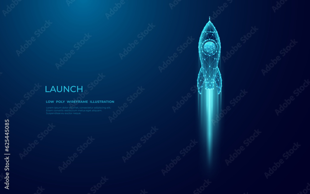 Digital rocket launch into outer space. Boosting and takeoff career ...