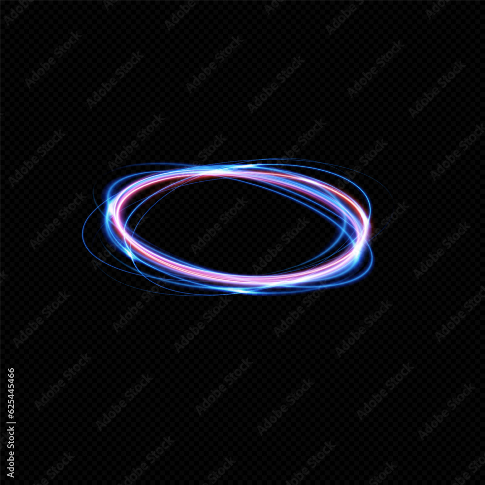 Neon magic circle.Futuristic light circle for background.Light frame ...