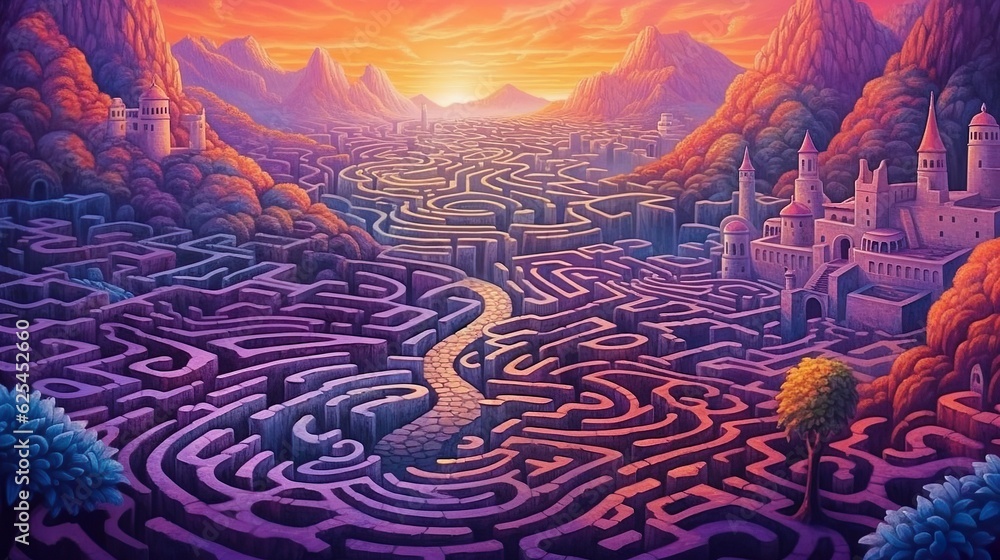Abstract background labyrinths. A captivating illustration within a ...