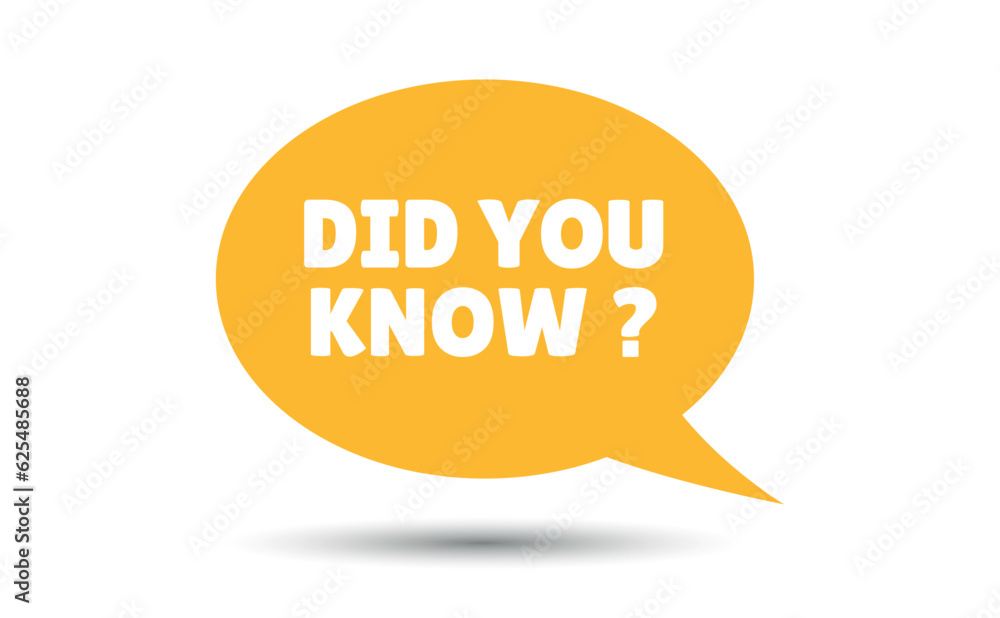 did you know speech bubble vector illustration. Communication speech ...