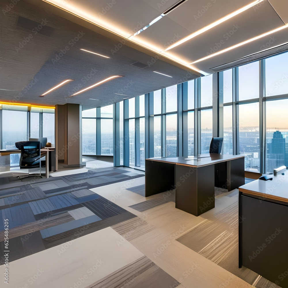 331 A sleek and modern office tower with innovative workspace designs ...