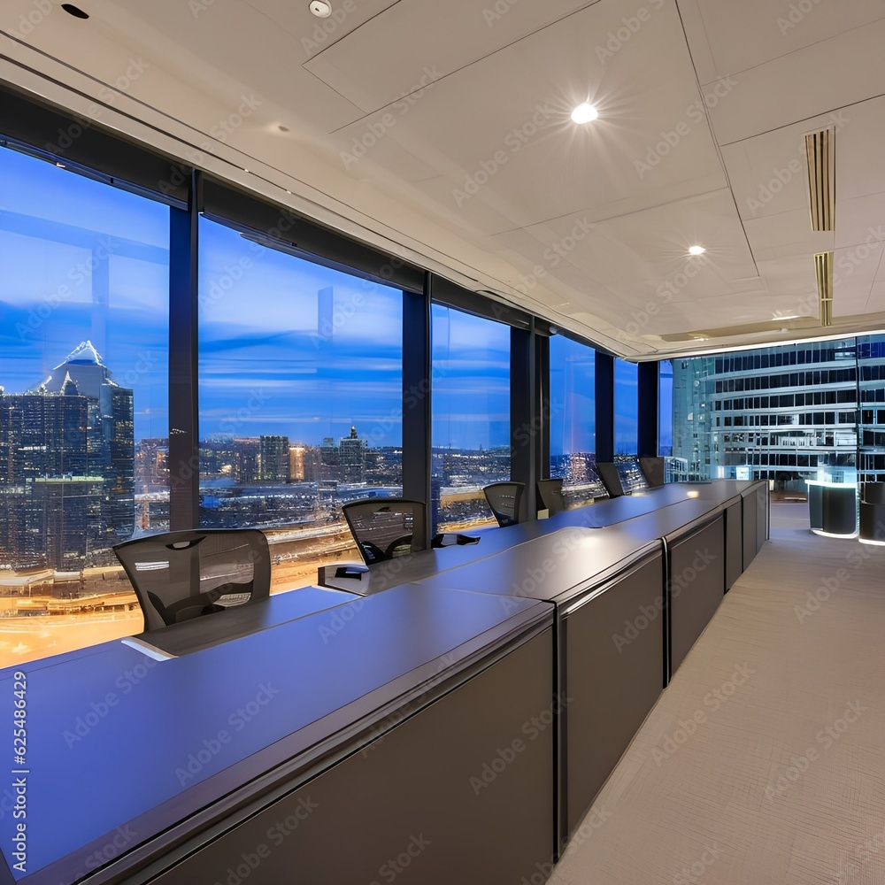 292 A sleek and modern office tower with innovative workspace designs ...