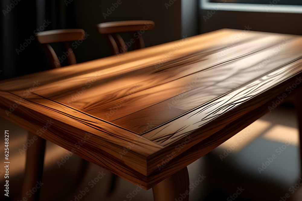 Experience the timeless beauty of a meticulously crafted wooden table ...