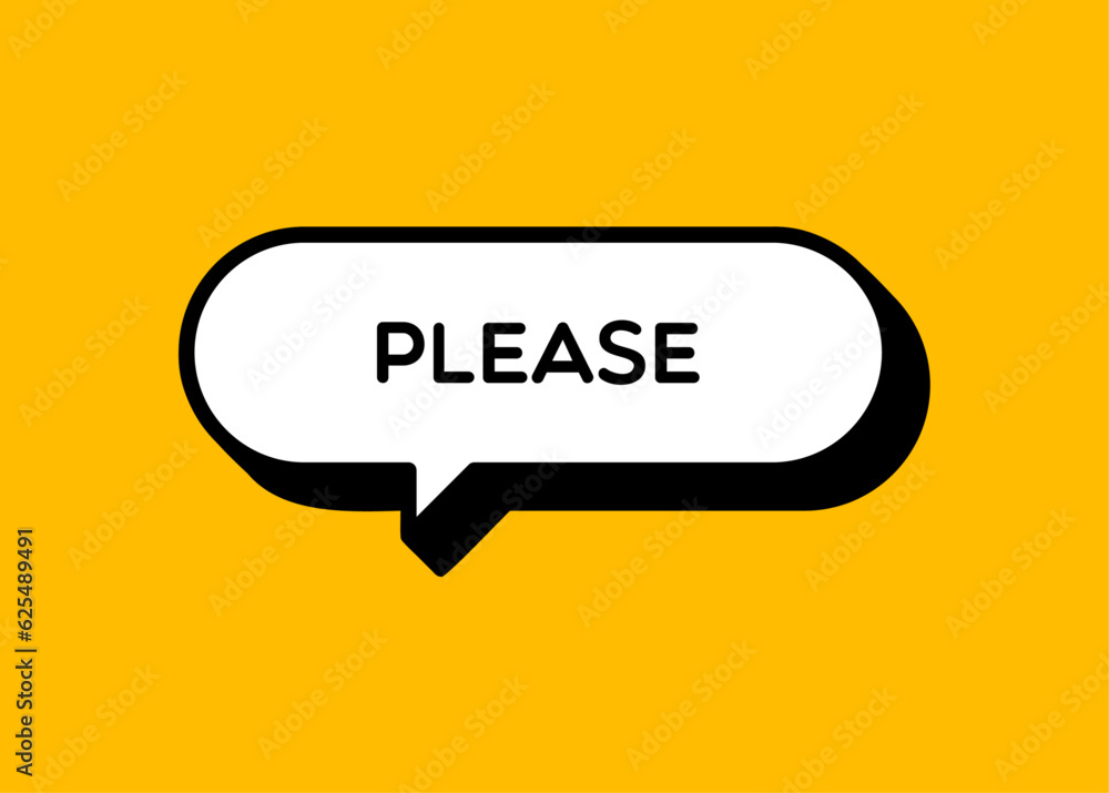 Vetor de Please Speech Bubble With Outline do Stock | Adobe Stock