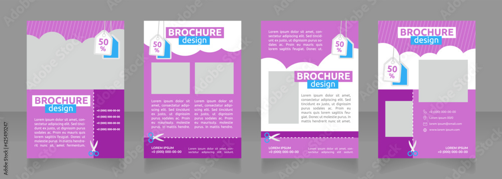 Vetor de Promotional offers with coupon clipping blank brochure design ...