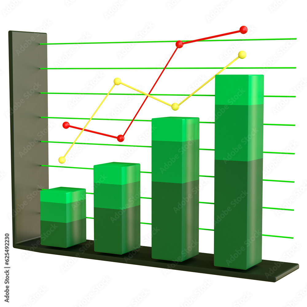 3d render stacked bar chart symbols Stock Illustration | Adobe Stock