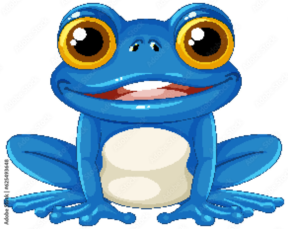 Blue Frog Cartoon Stock Vector | Adobe Stock