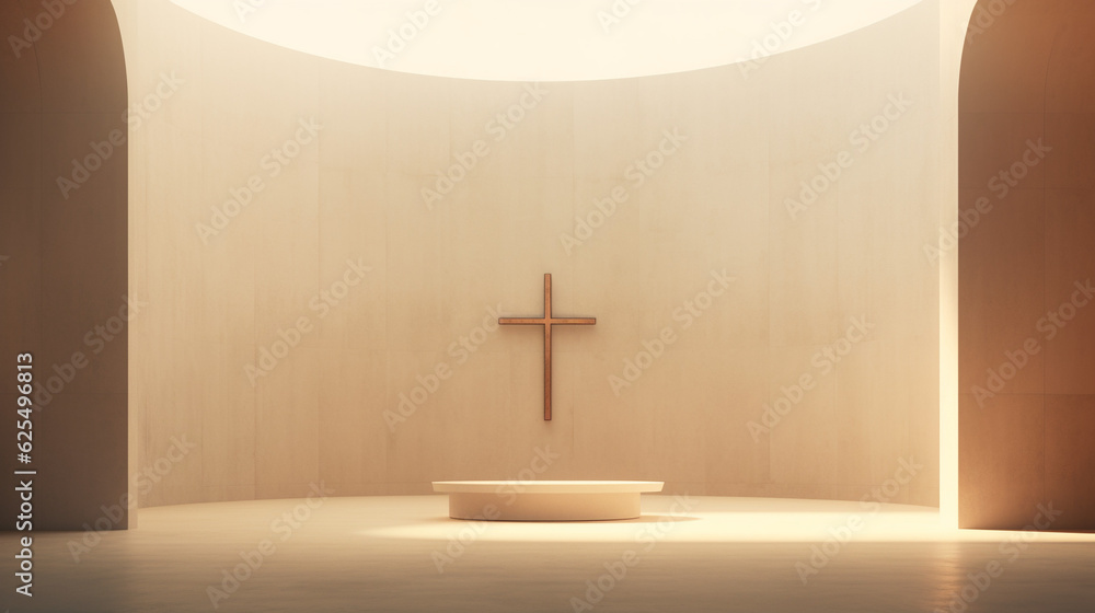 Gold christianity cross on Christian Religion concept background, AI ...