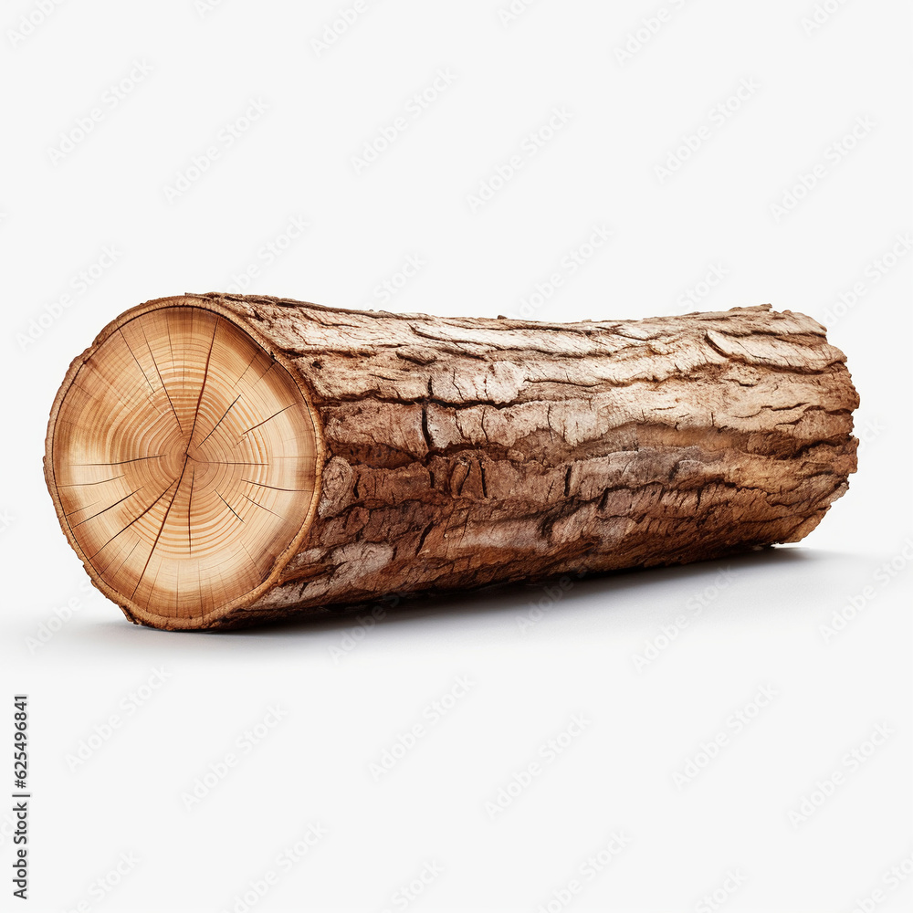 Isolated stub log with wooden texture on a white background, AI ...