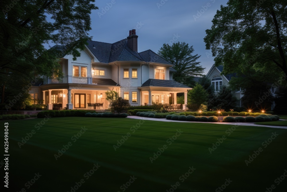 Stunningly attractive new house exterior during nighttime Residence ...