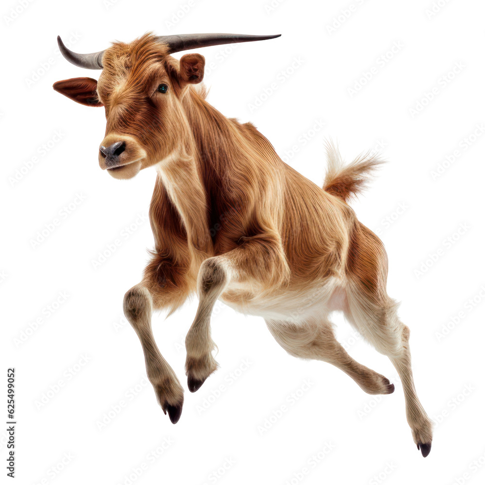 cow jump isolated on transparent background cutout Stock Illustration ...