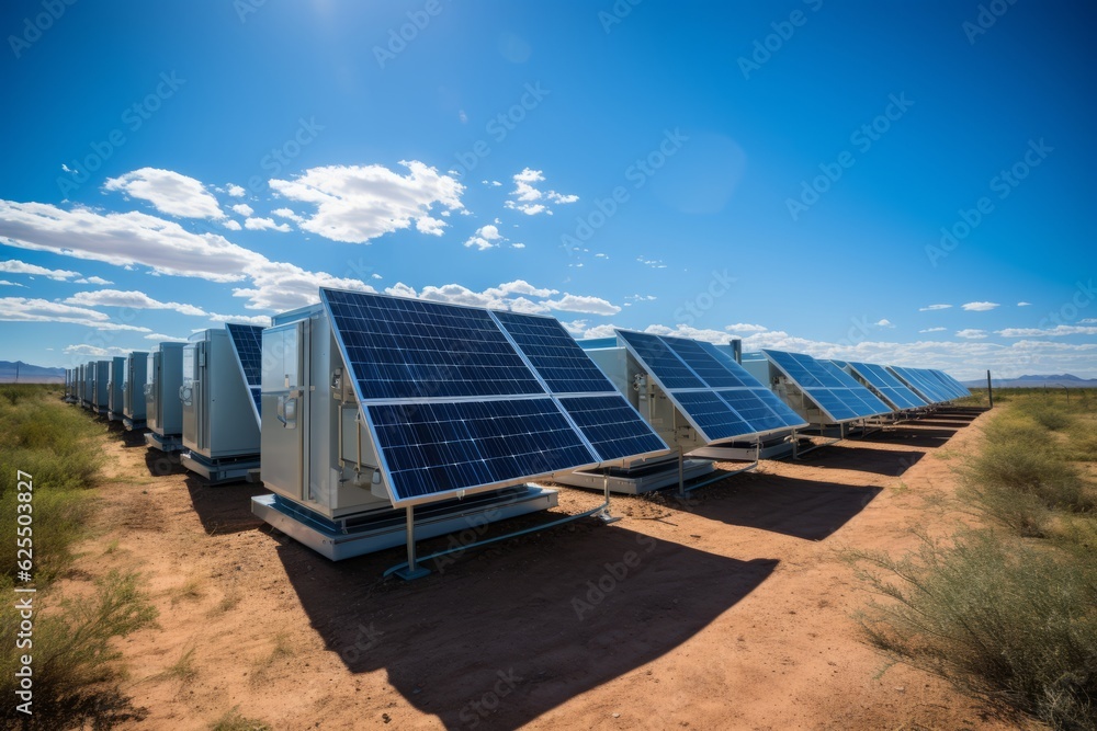 Microgrid Energy Storage System, Generative AI Stock Illustration ...