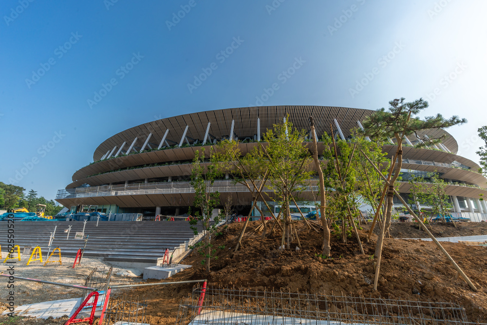 Tokyo, Japan - August 17, 2019 : View of the Tokyo New National Stadium ...