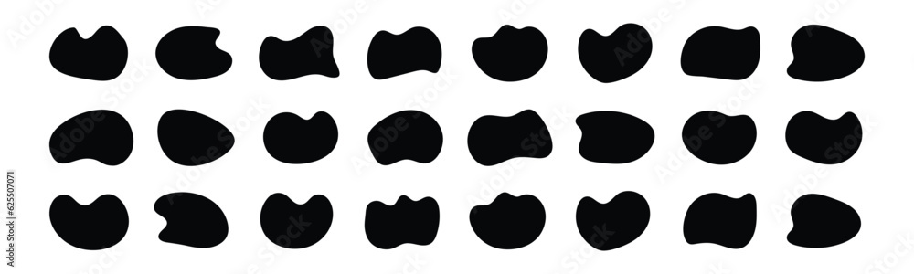 Blotch shapes. Blob shape set. Abstract forms for liquid black blotch ...