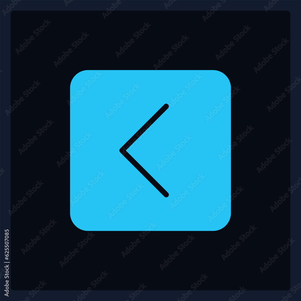 Active previous action button UI element template. Editable isolated vector dashboard component ...