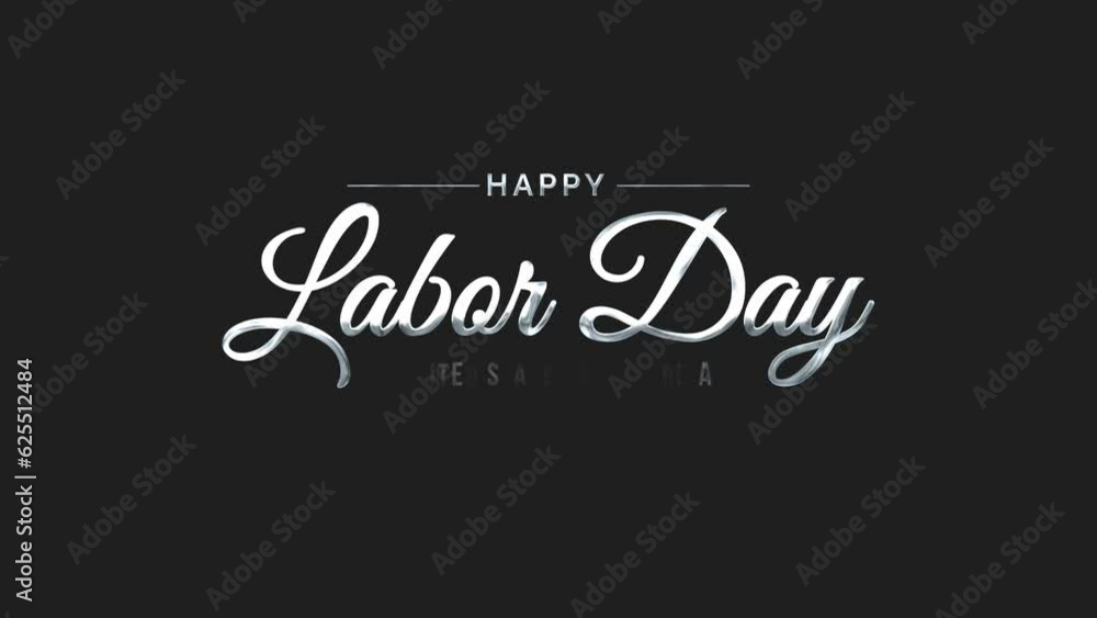 Happy Labor Day greeting animation 2023, lettering with alpha or ...