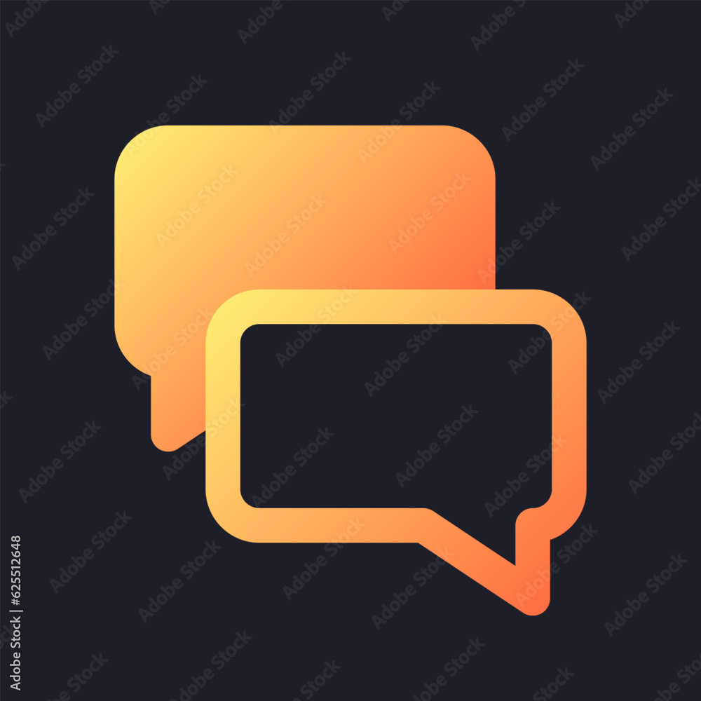 Messenger orange solid gradient ui icon for dark theme. Share ...