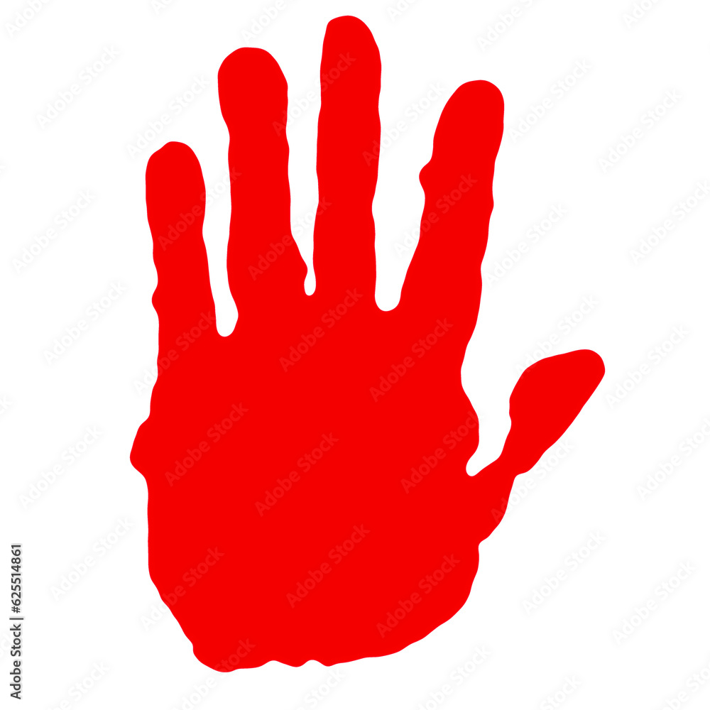 blood handprint on Transparent background Stock Illustration | Adobe Stock