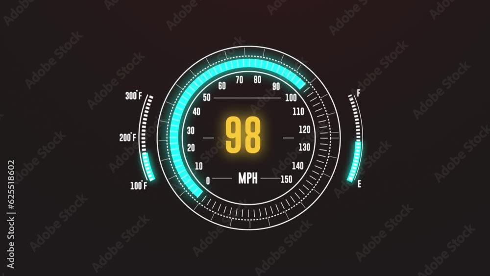 Car dashboard animation speedometer cyber futuristic elements for ...