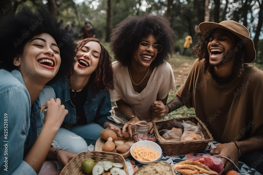 A group of diverse friends, consisting of different races and genders ...