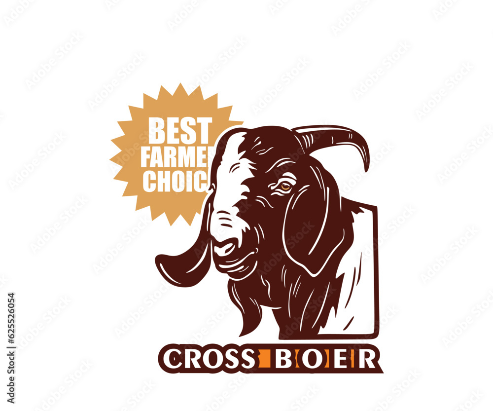 HEALTHY BOER HEAD LOGO, silhouette of great goat face, this image is ...
