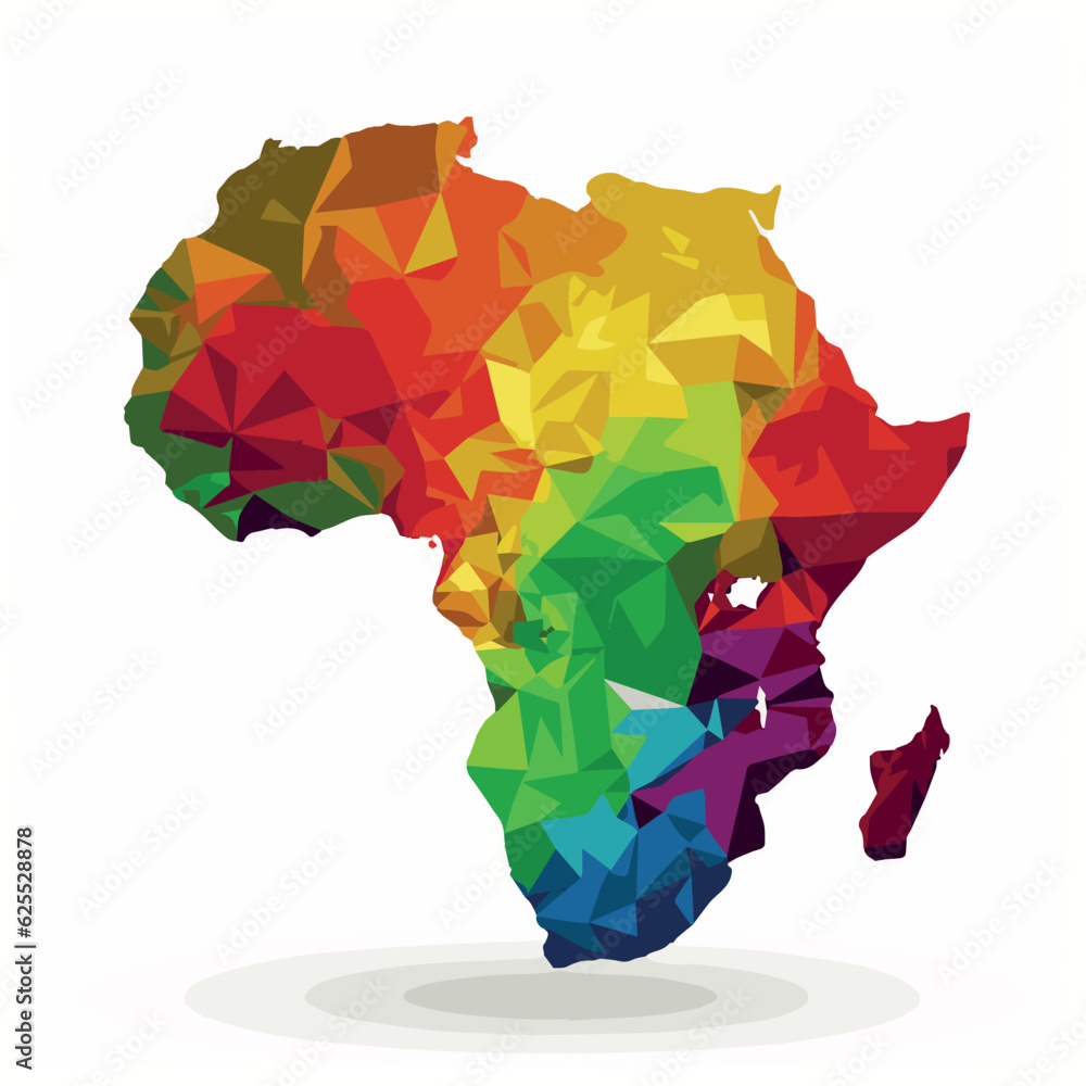 Africa map with rainbow colors Stock Vector | Adobe Stock
