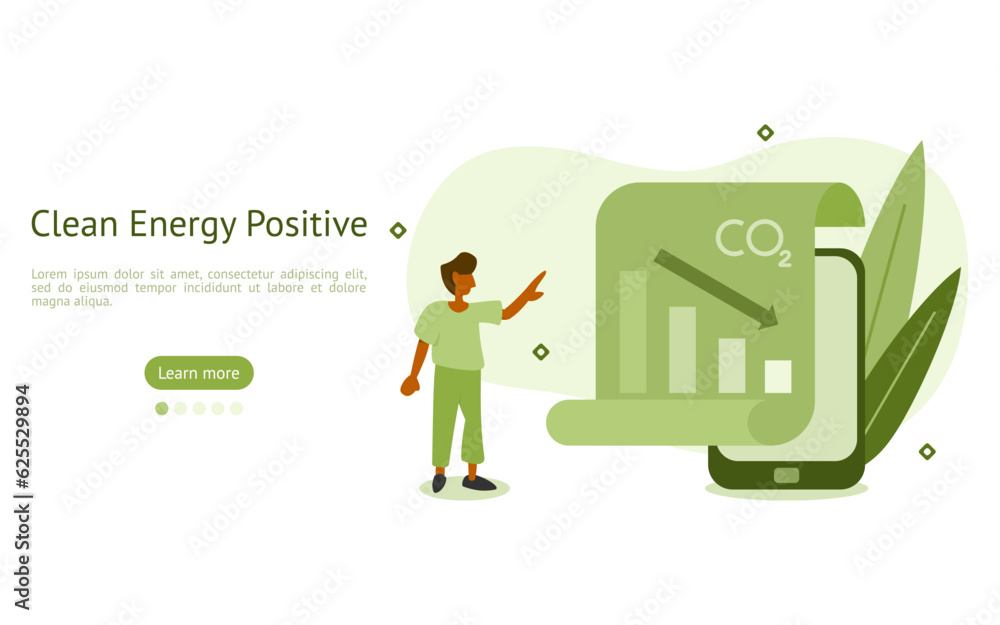 sustainability illustration set. characters using clean energy to ...