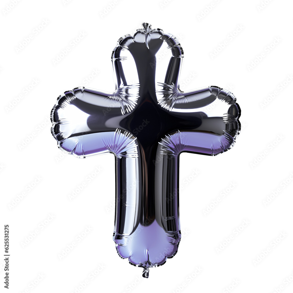Shinny Holy cross balloon isolated on transparent background ...