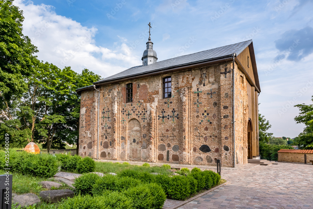 ancient orthodox church, monument of old brick russian architecture ...