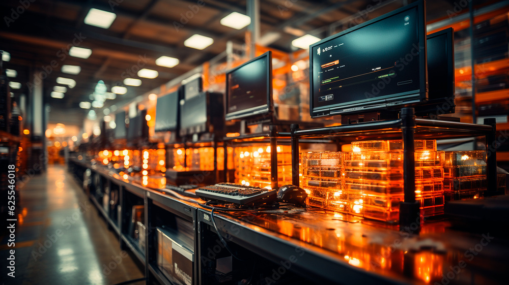 High-Tech Logistics and Supply Chain Hub with Automation. Generative AI ...