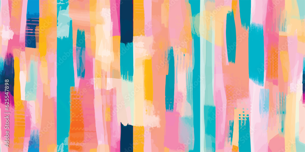 Hand drawn modern artistic stripes collage print. Unique exotic ...