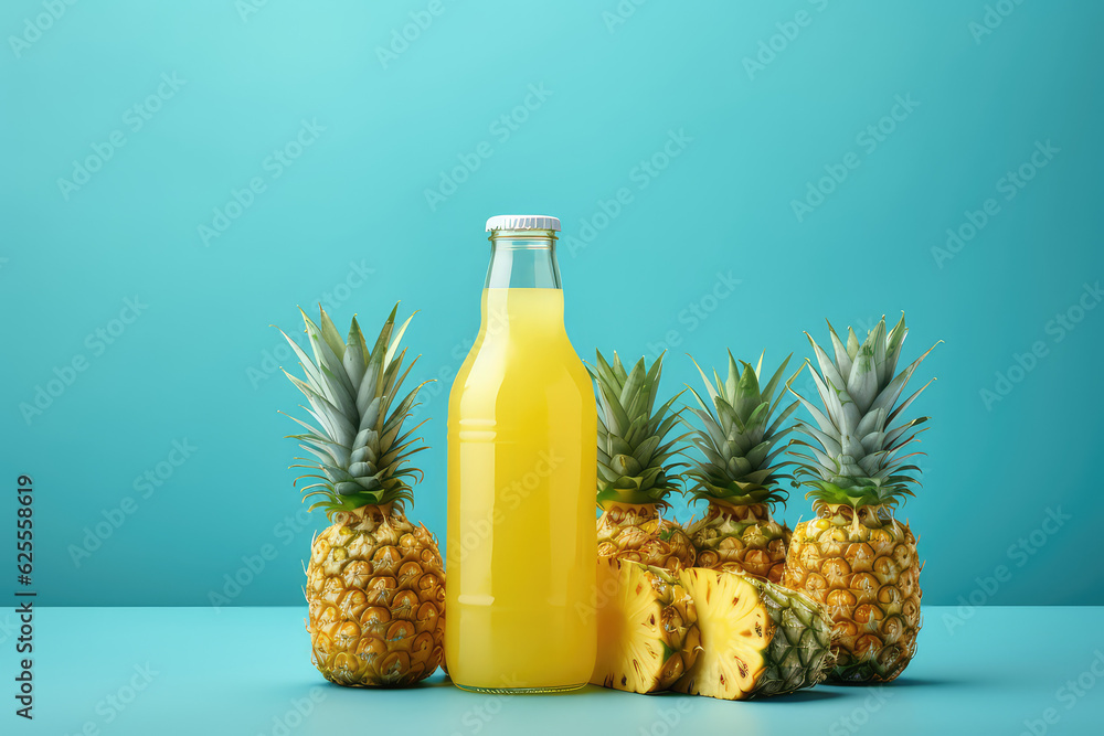 Clean plastic transparent bottle with natural freshly squeezed ...