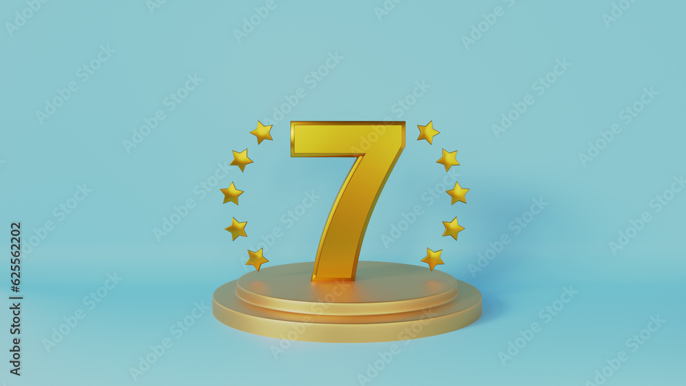 Top 7 Winner Podium with Pastel Color Background Stock Illustration ...