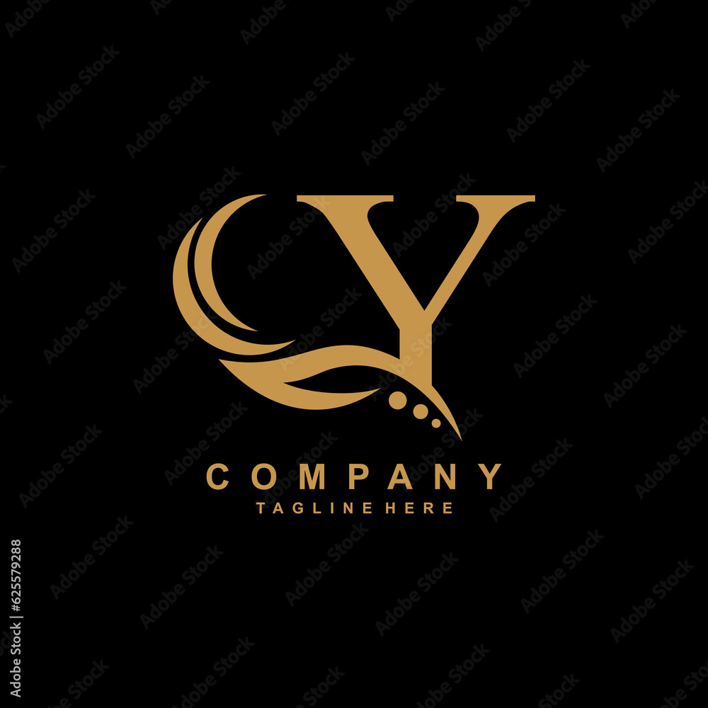 luxury Y logo design with pretty feathers. logo monogram. suitable for ...
